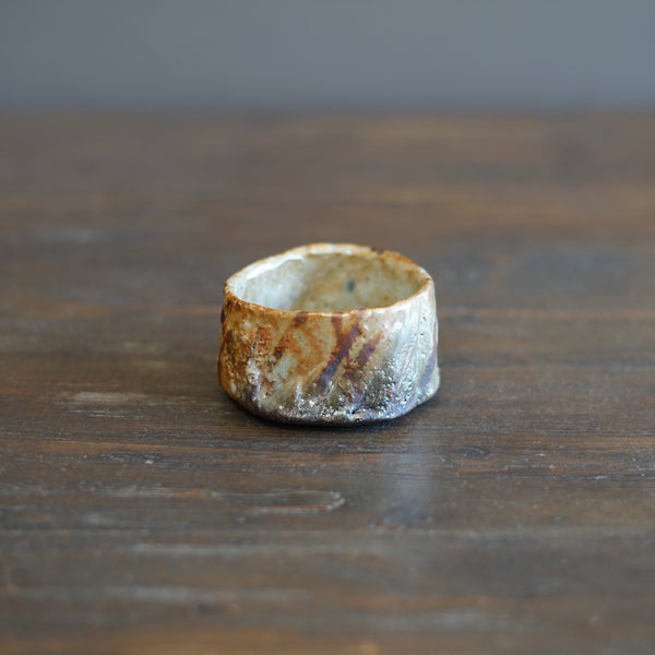 Raised Earth GUINOMI Sake Cup #HT439 - Sara Japanese Pottery
