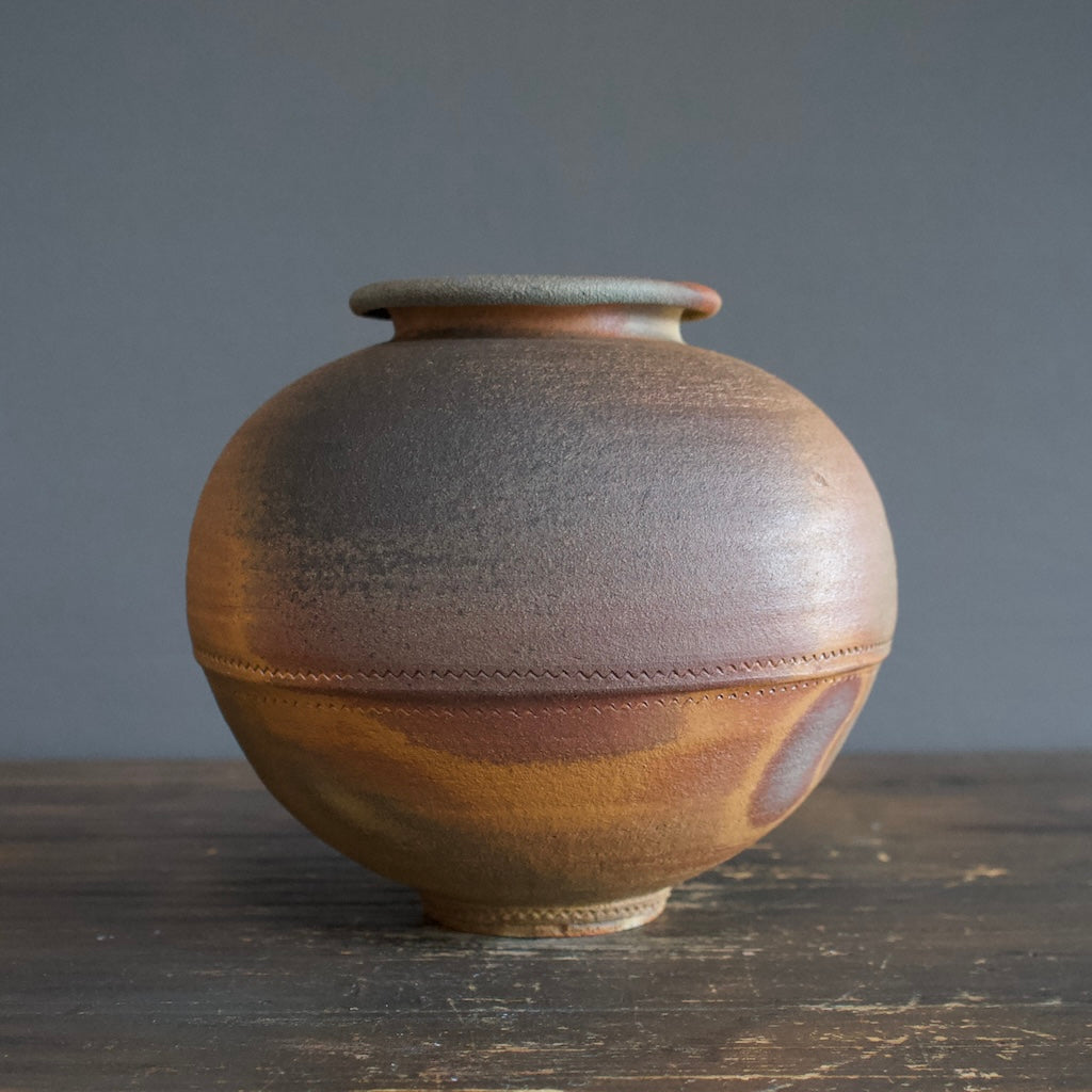 Wood Fired Round Pot - Sara Japanese Pottery